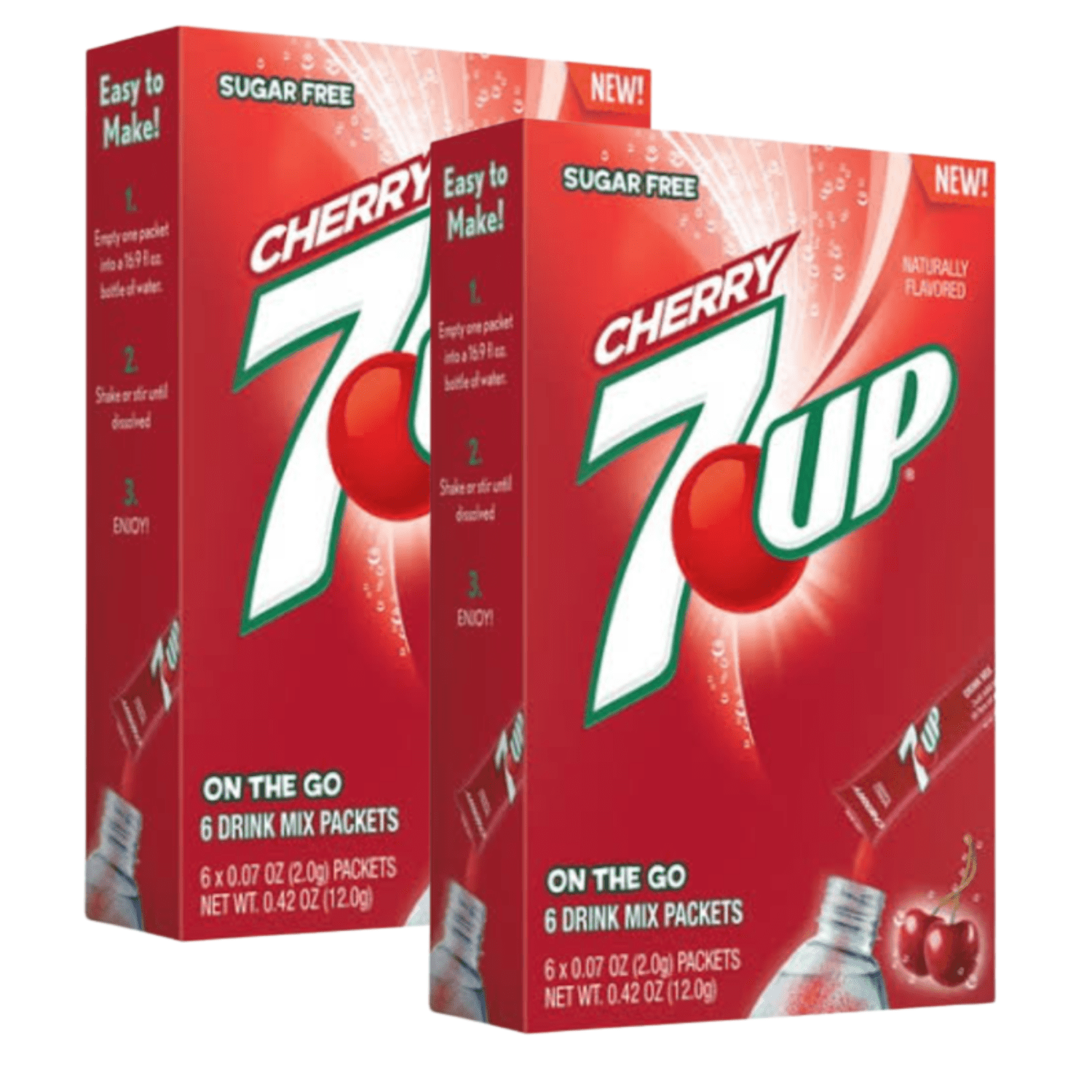 PSLLC 7UP Cherry Singles To Go Drink Mix, Zero Sugar, Water Enhancer ...