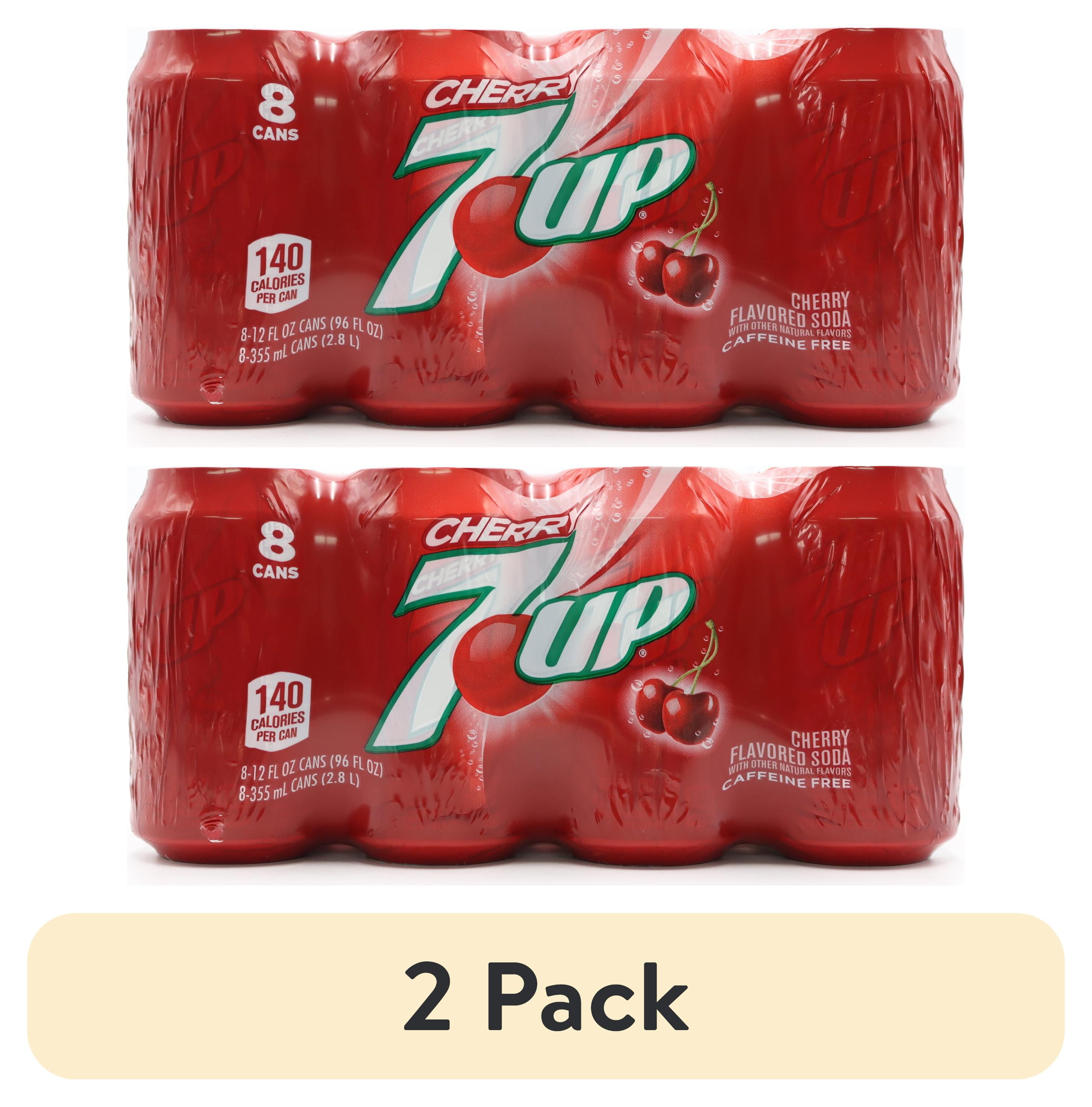 (2 pack) 7UP Cherry, Soda Pop, 12 fl oz, 8 Pk, Allergen Not Contained ...