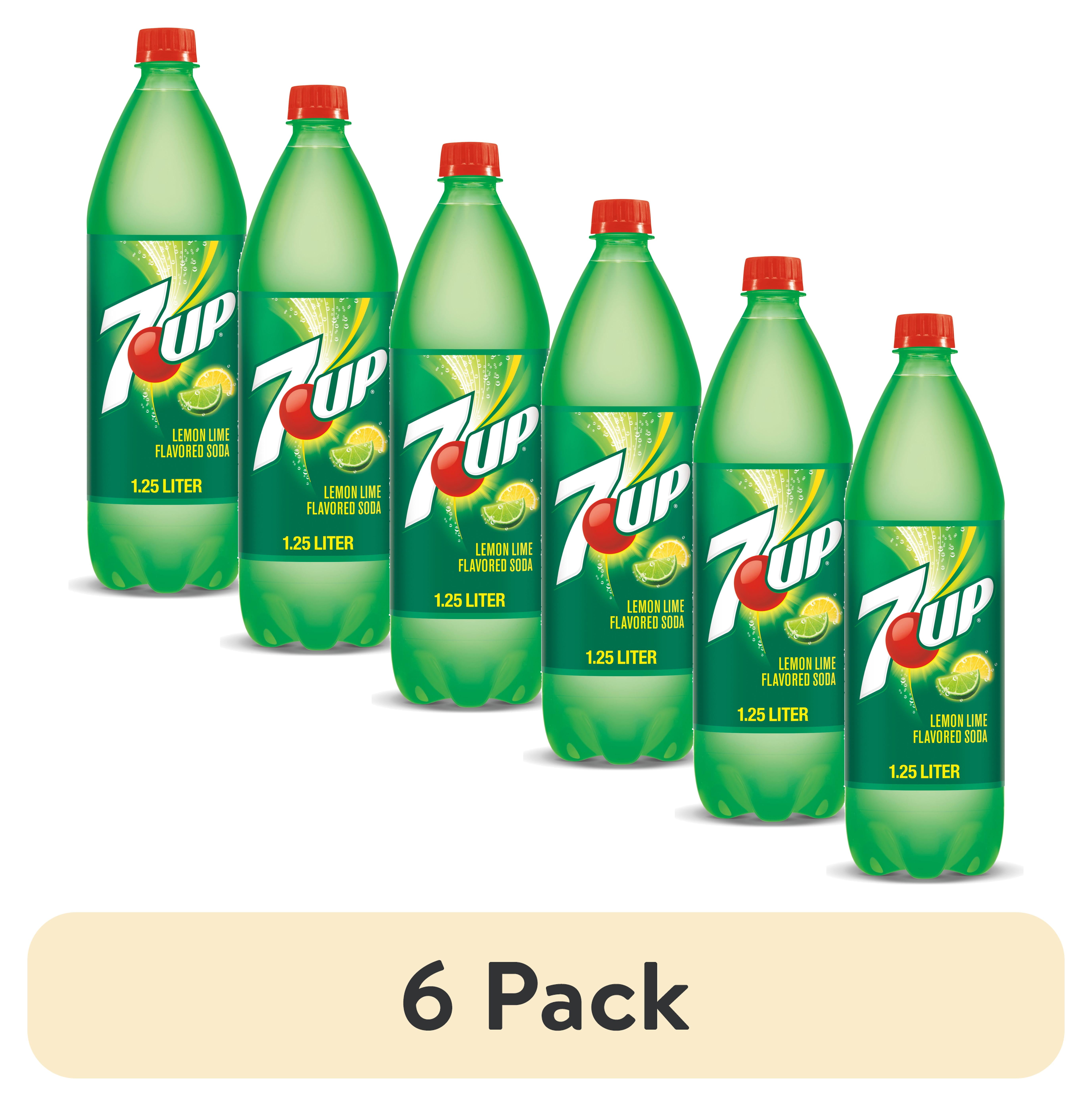 (6 pack) 7UP Lemon Lime Soda, 1.25 L Bottle, Allergens Not5 Contained ...