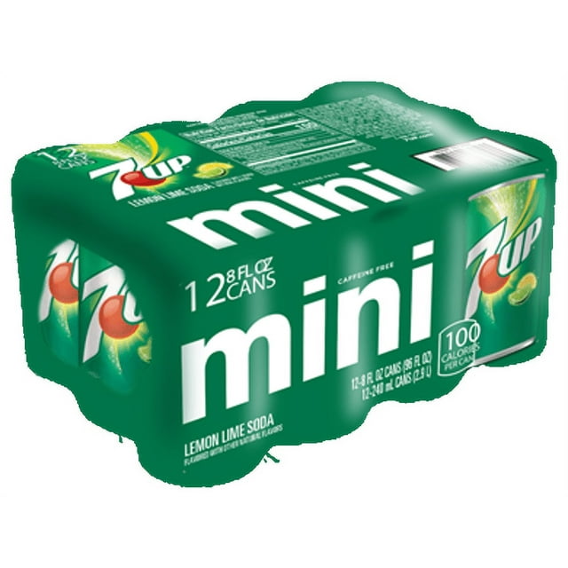 7UP Lemon Lime, Soda Pop, 8 fl oz, 12 Pack Can, Allergens Free, Soft ...