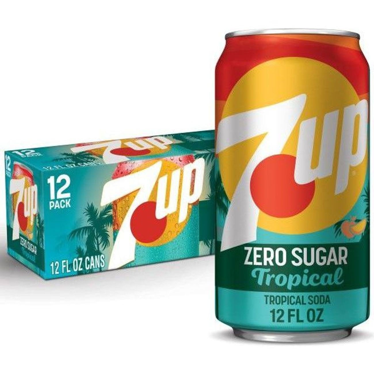 7UP Tropical Zero Sugar 12 Pack Cans - 12 oz - Walmart.com
