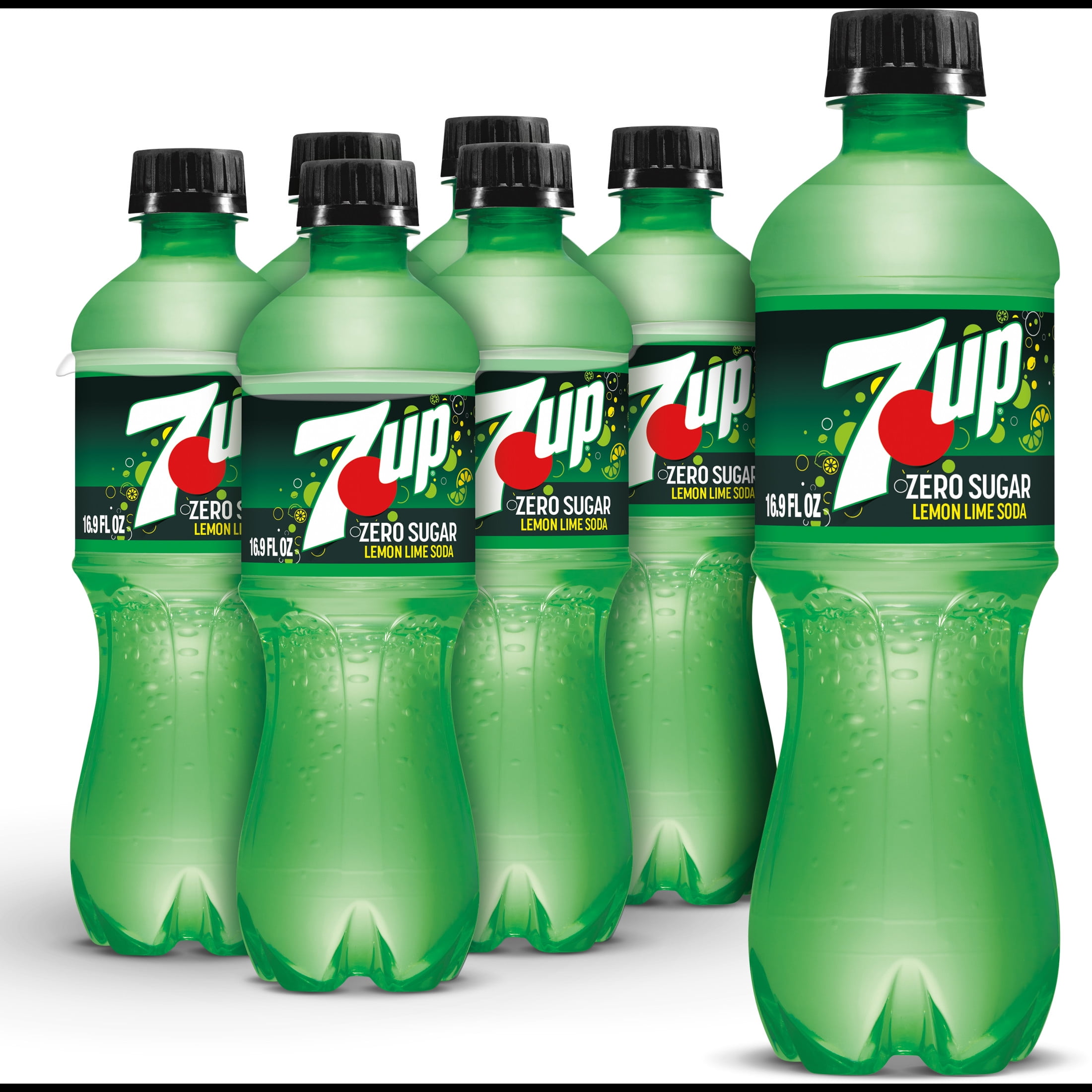 7UP Zero Sugar Lemon Lime Soda, Caffeine-Free, 6 Pack Bottles (16.9 fl ...