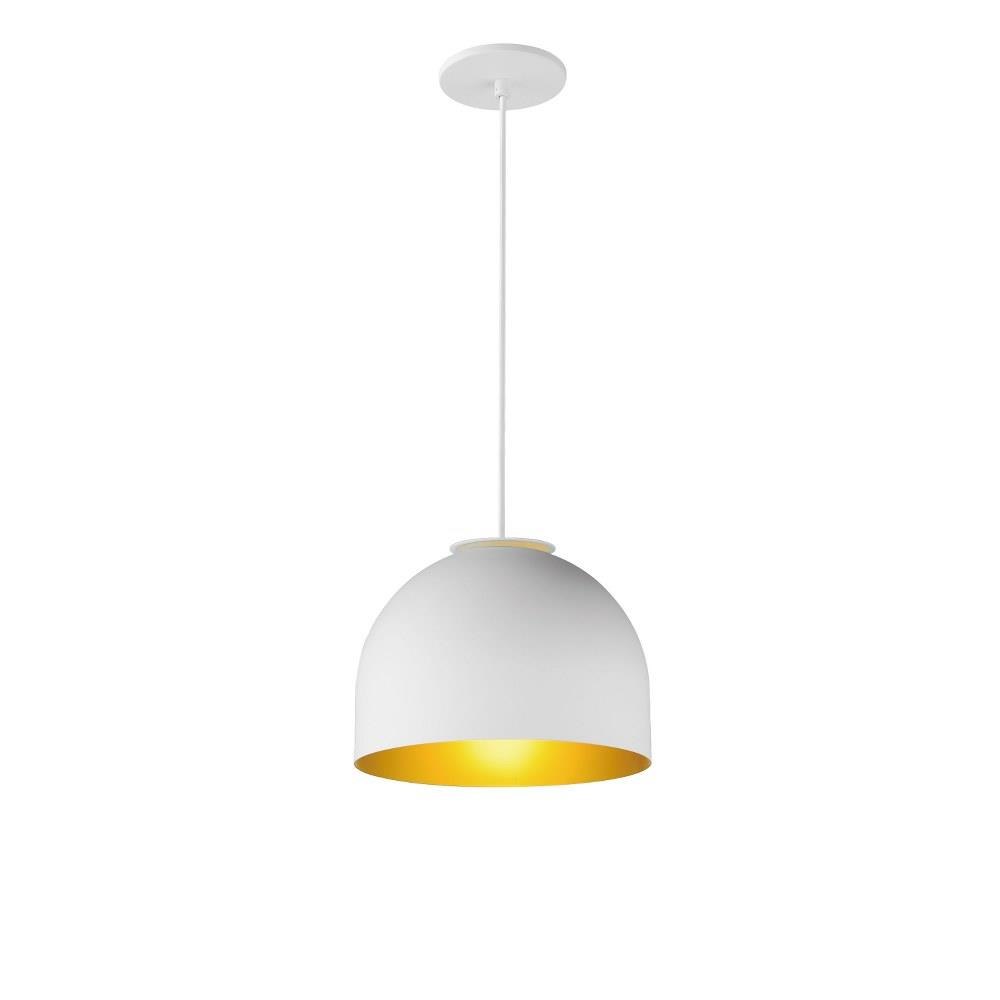 7W 1 Led Mini Pendant-7.25 inches Tall and 9.75 inches Wide-White/Gold ...