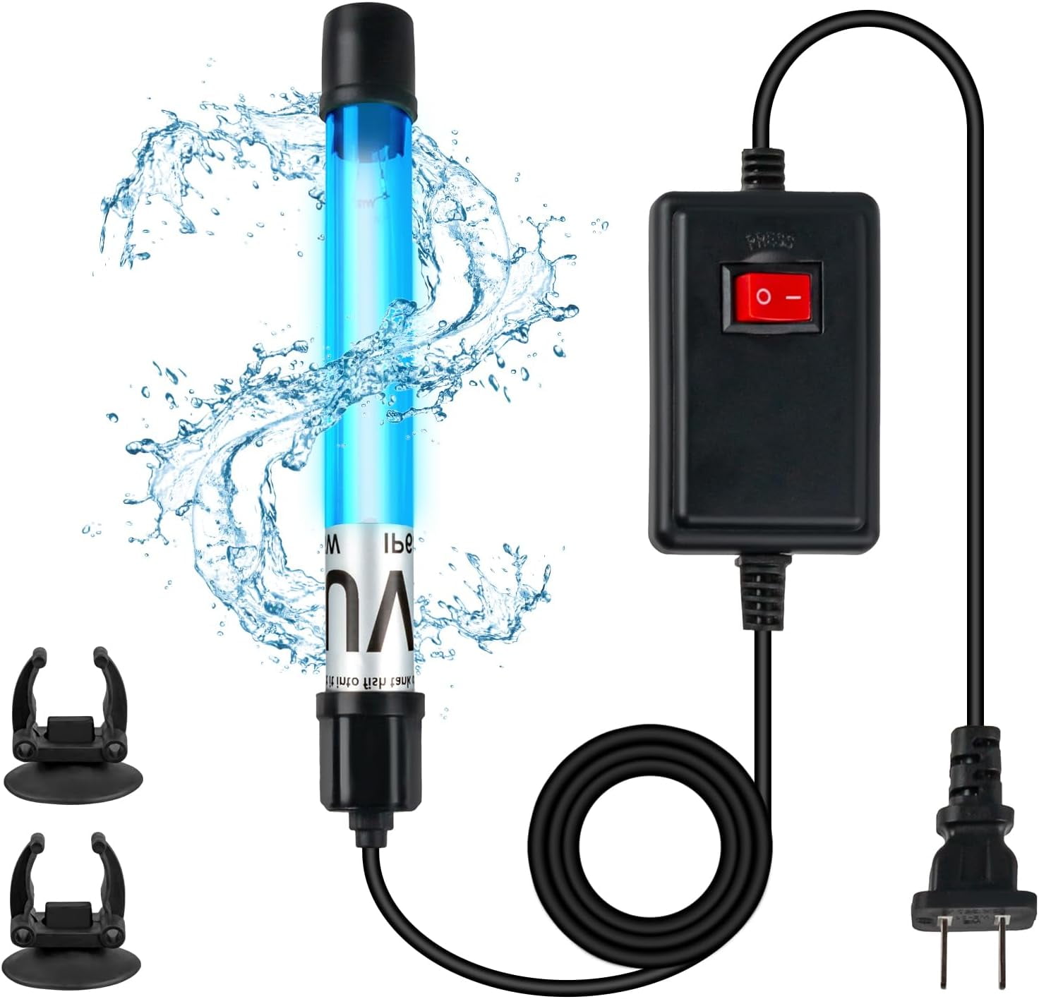7W Aquarium UV Light for 20-100 Gallon Fish Tank Aquarium Light Algae ...