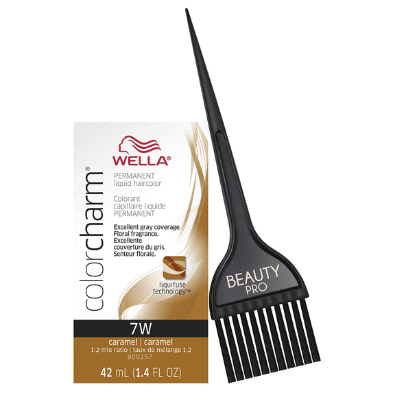 7W Caramel, Wella ColorCharm Permanent Liquid Hair Color 42 ml / 1.4 oz ...