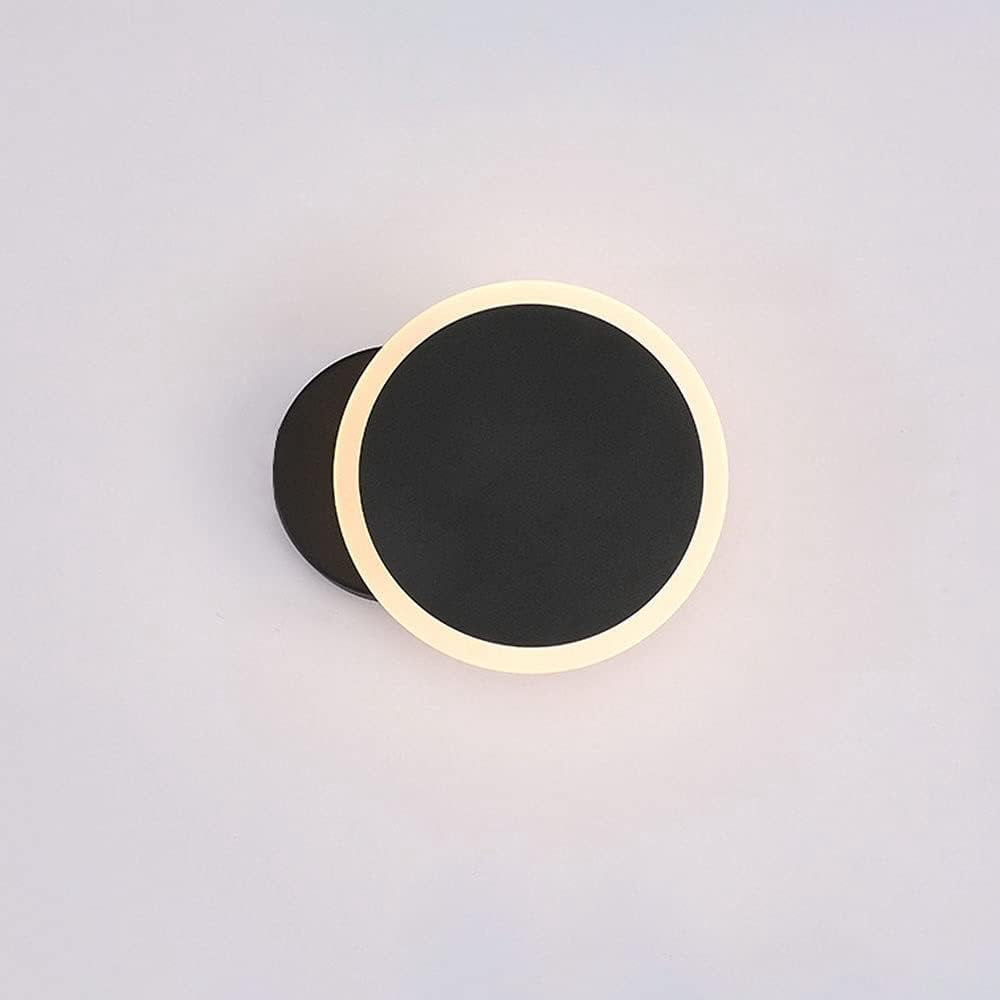7W LED Wall Light Bedroom Adjustable Wall Lamp, Living Room Round Metal ...