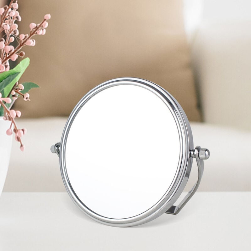 7X Magnifying Mirror, Stainless Steel Stand Double-Sided, Compact Table ...
