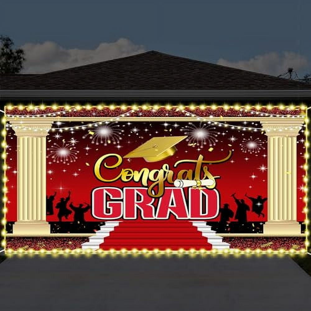7X16ft Graduation Garage Door Cover Congrats Grad Large Garage Door ...
