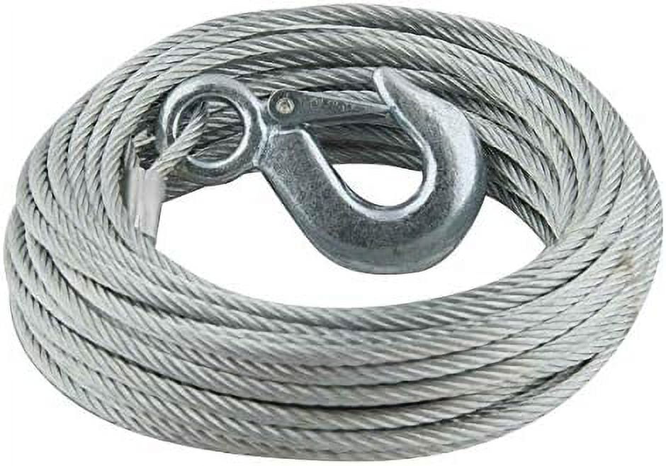7X19, Galvanized Steel Winch Cable (50 Ft With Eye Hook) - Walmart.com