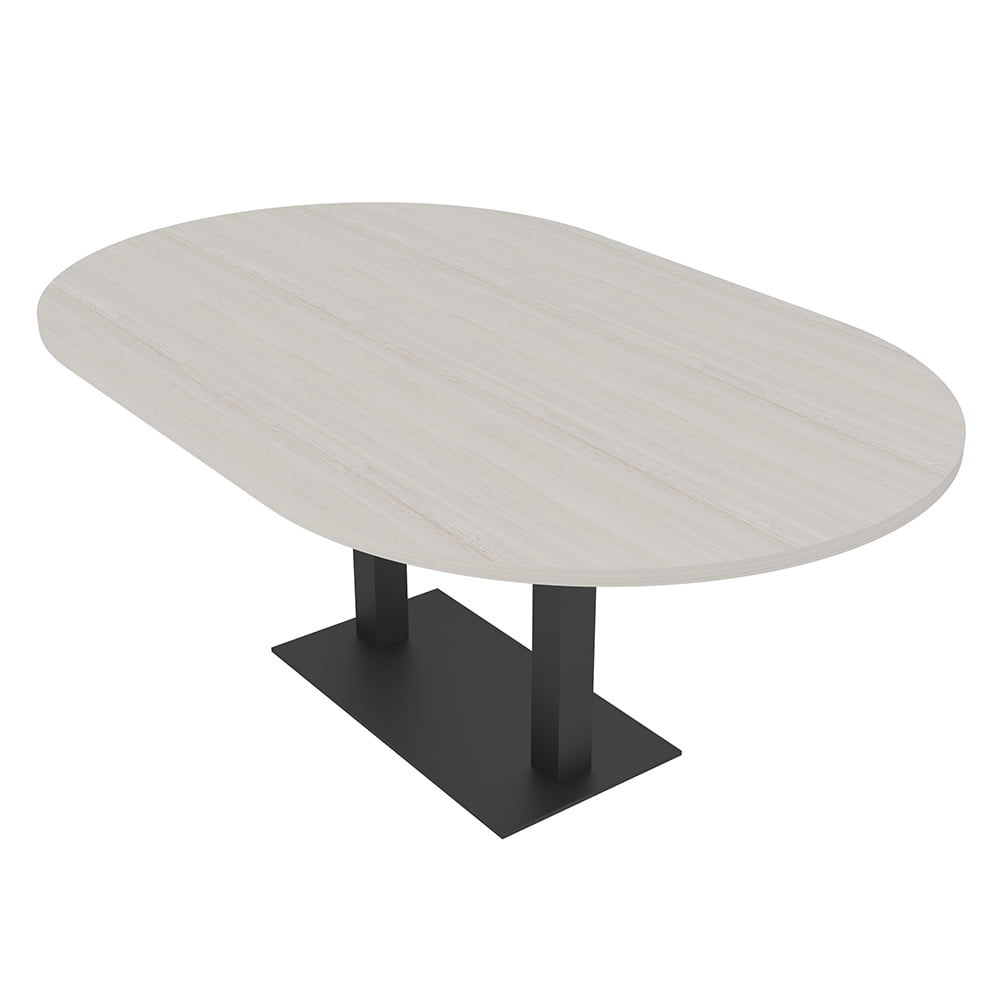 7X4 Racetrack Shaped Conference Table Power And Data Square Metal Base ...