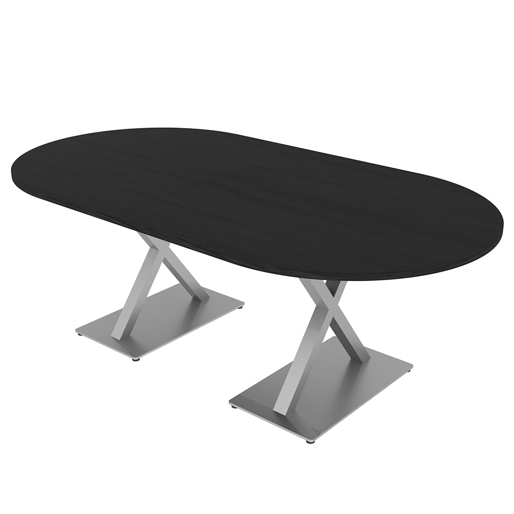 7X4 Racetrack Shaped Conference Table Power And Data X Shaped Bases ...