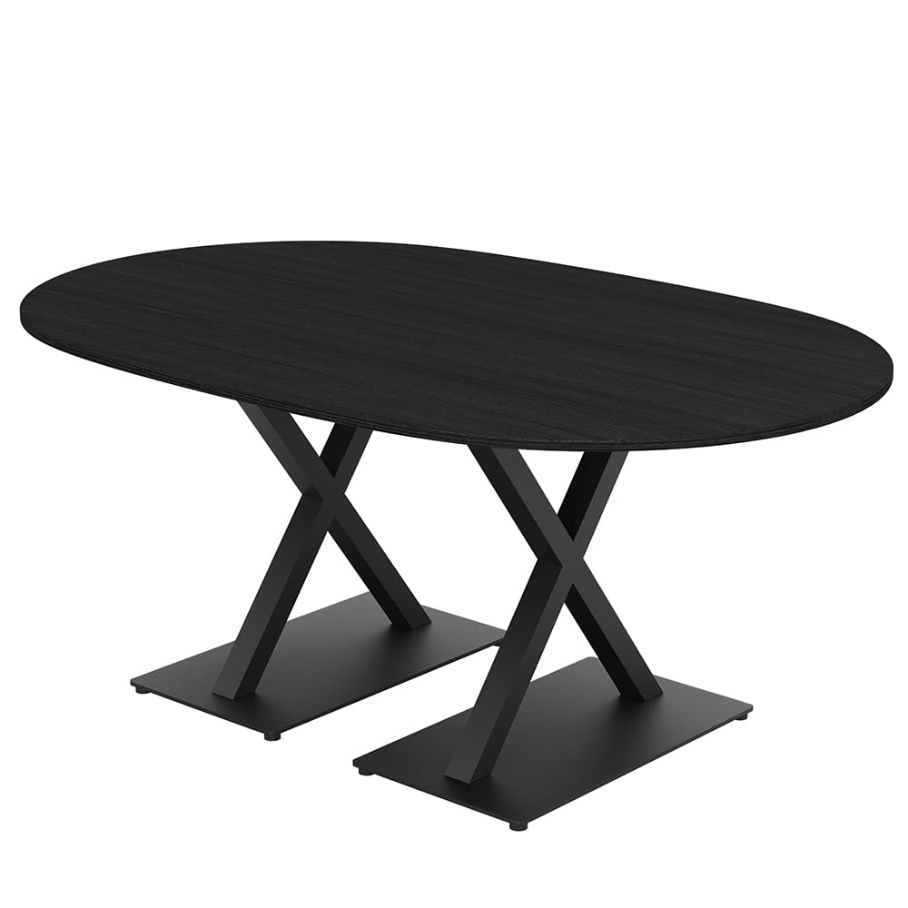 7X4 Racetrack Shaped Conference Table Power And Data X Shaped Bases ...
