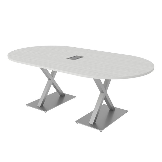 7X4 Racetrack Shaped Conference Table Power And Data X Shaped Bases ...