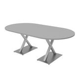 7X4 Racetrack Shaped Conference Table Power And Data X Shaped Bases ...