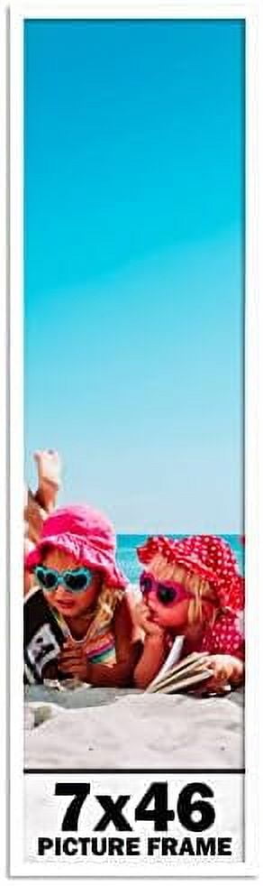 7X46 Frame White Solid Wood Picture Frame Includes UV Shatter Guard Front, Acid Free Foam ...