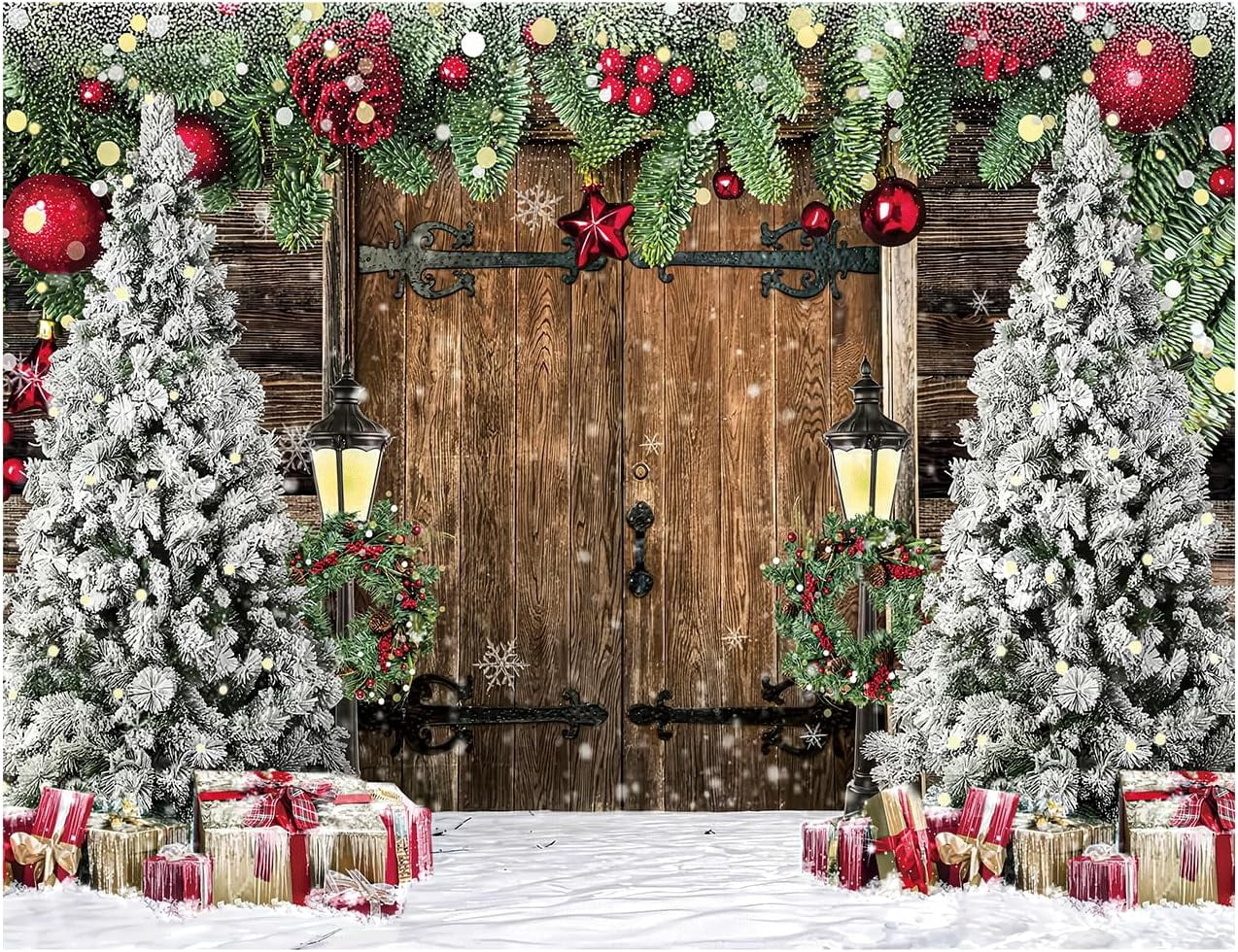 7X5FT Backdrop Winter Window Photography Background Xmas Party Backdrop ...