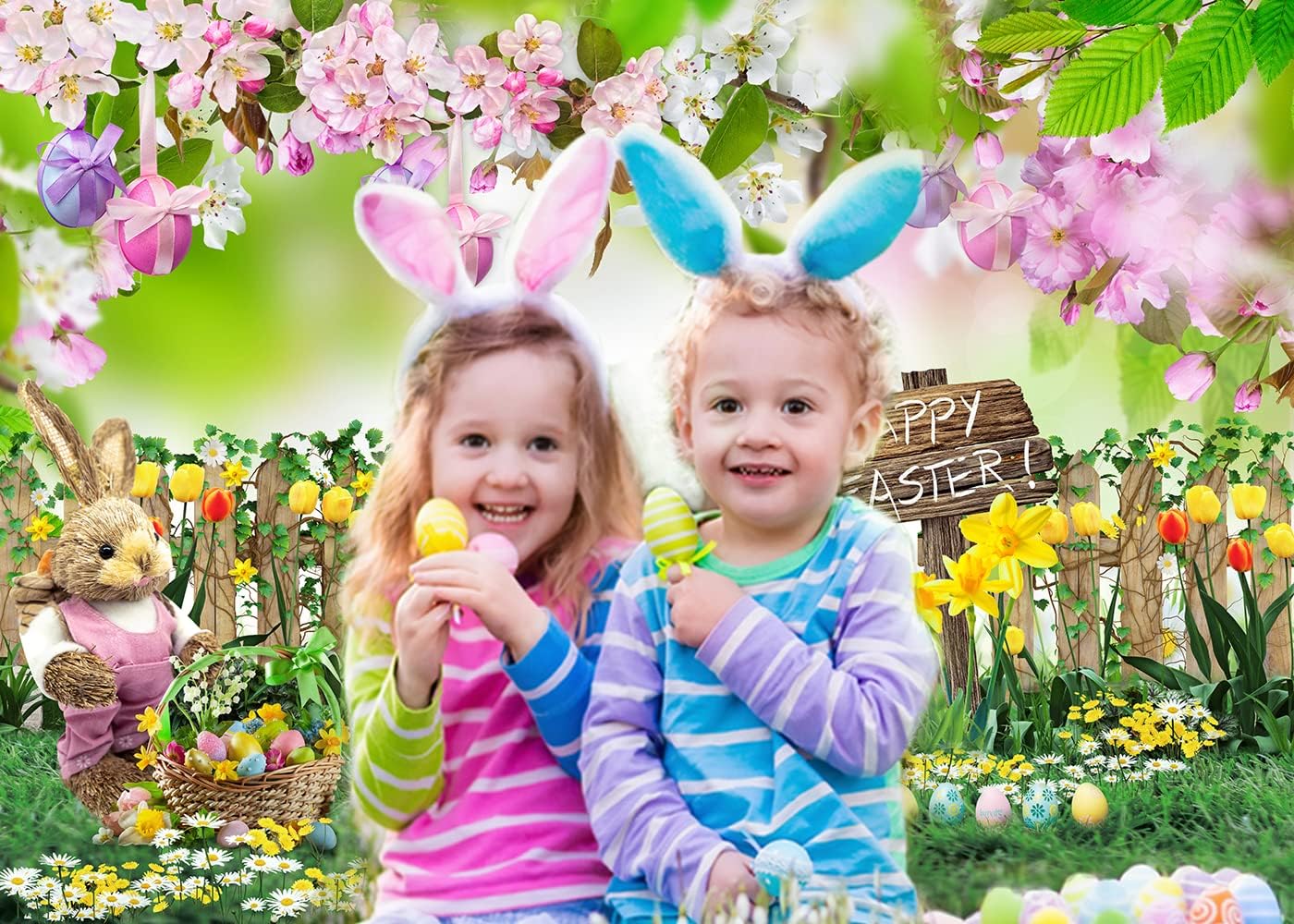7X5FT Easter Backdrop Spring Easter Photography Backdrop Easter Theme ...