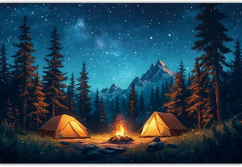 7X5FT Forest Scene Camping Backdrop, Camping Photography Background for ...