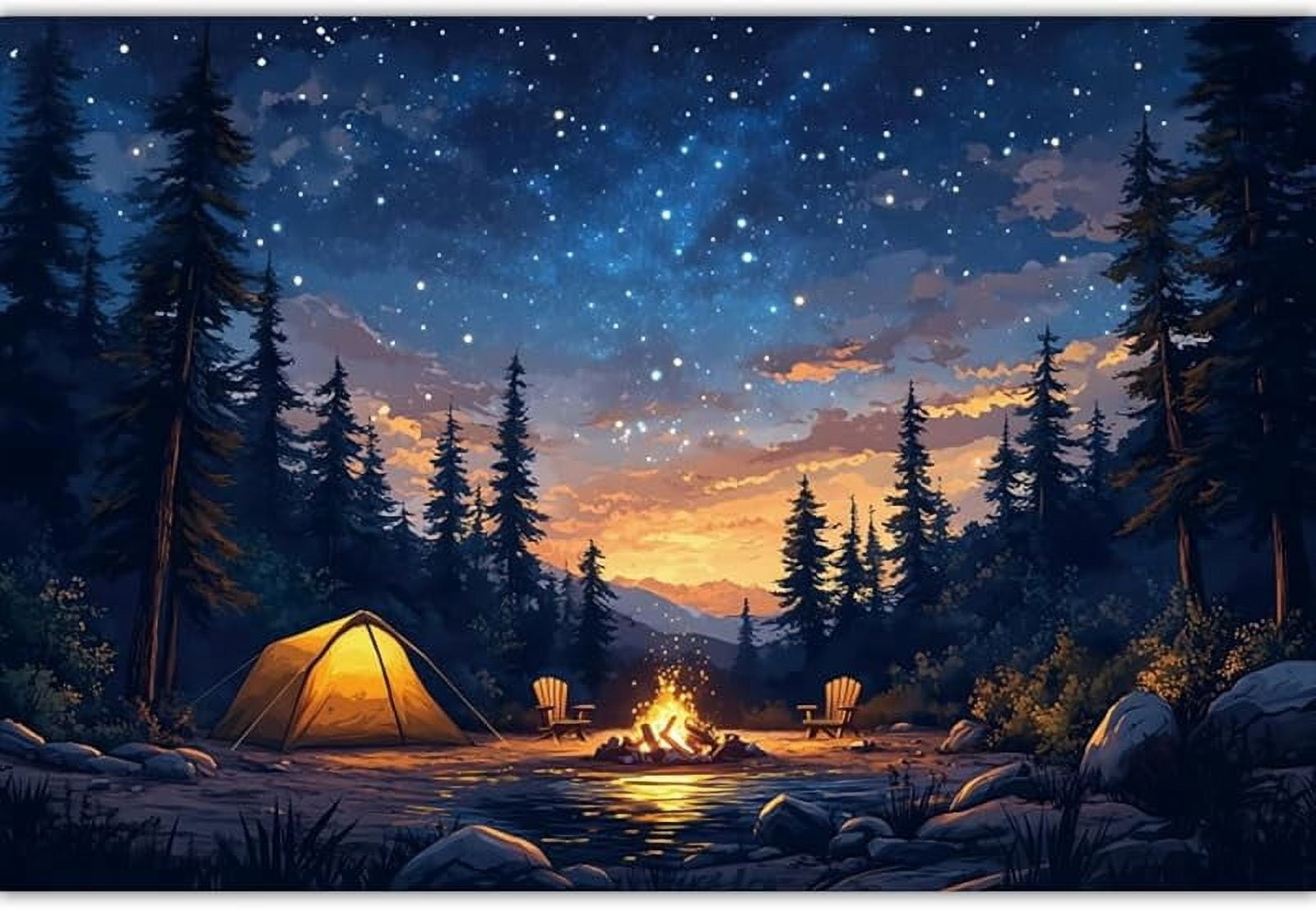 7X5FT Forest Scene Camping Backdrop, Camping Photography Background for ...