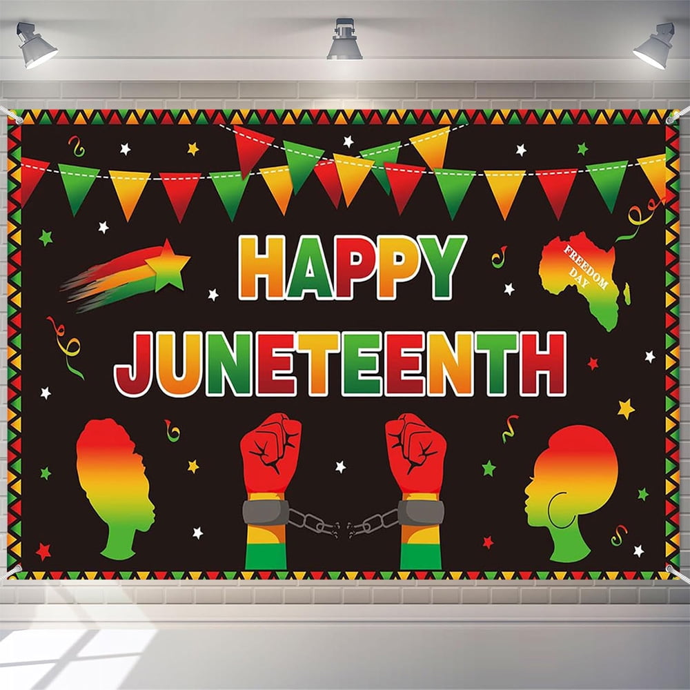 7X5FT Juneteenth Backdrop Happy Juneteenth Background Banner 1865 June ...