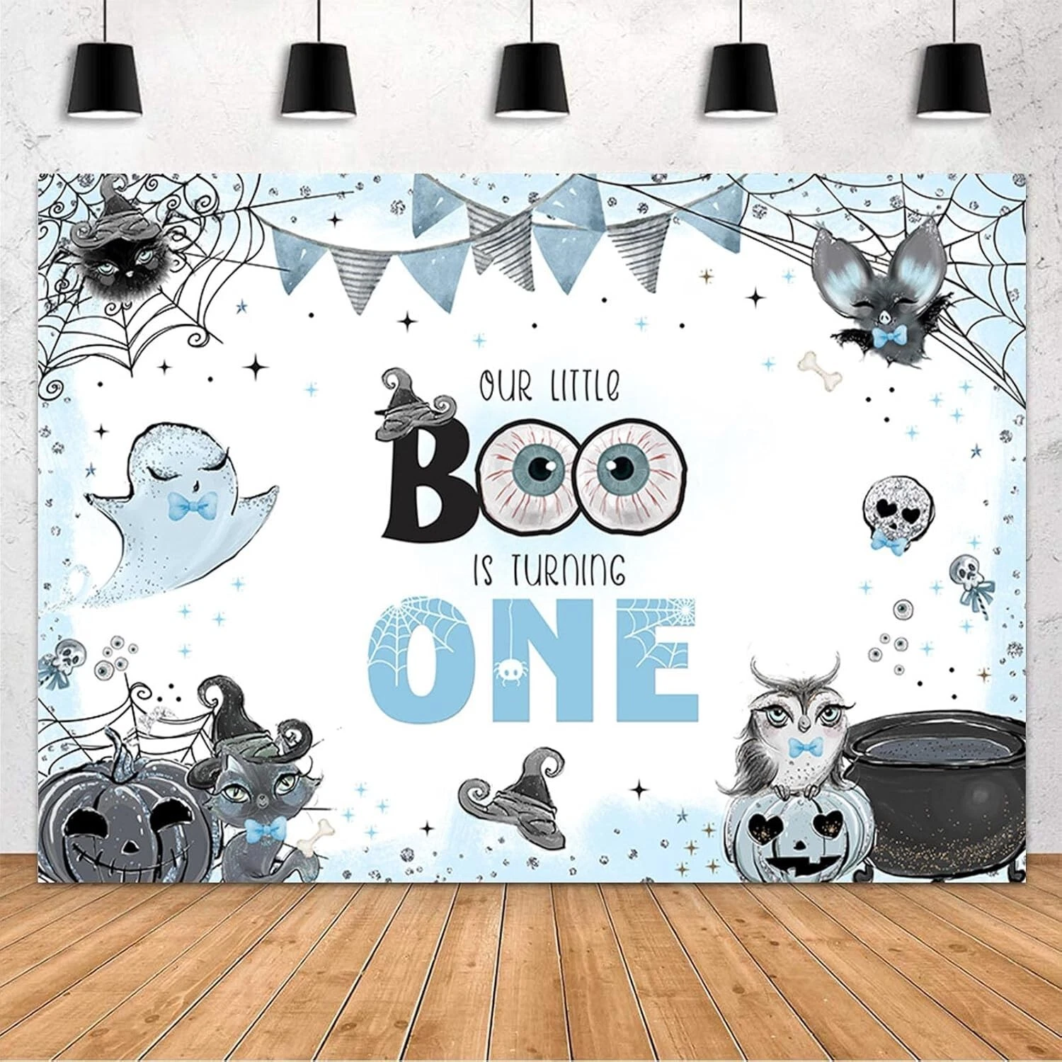 7X5Ft Halloween Boo 1St Birthday Party Decorations Backdrop Banner For ...
