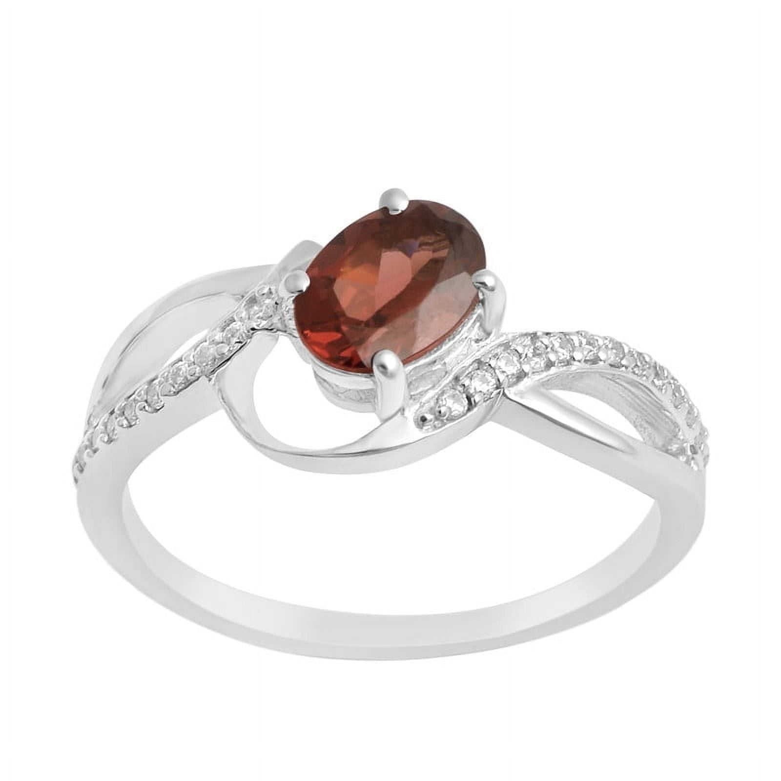 7X5MM Oval Shape Garnet 925 Sterling Silver Solitaire Split Shank Women ...
