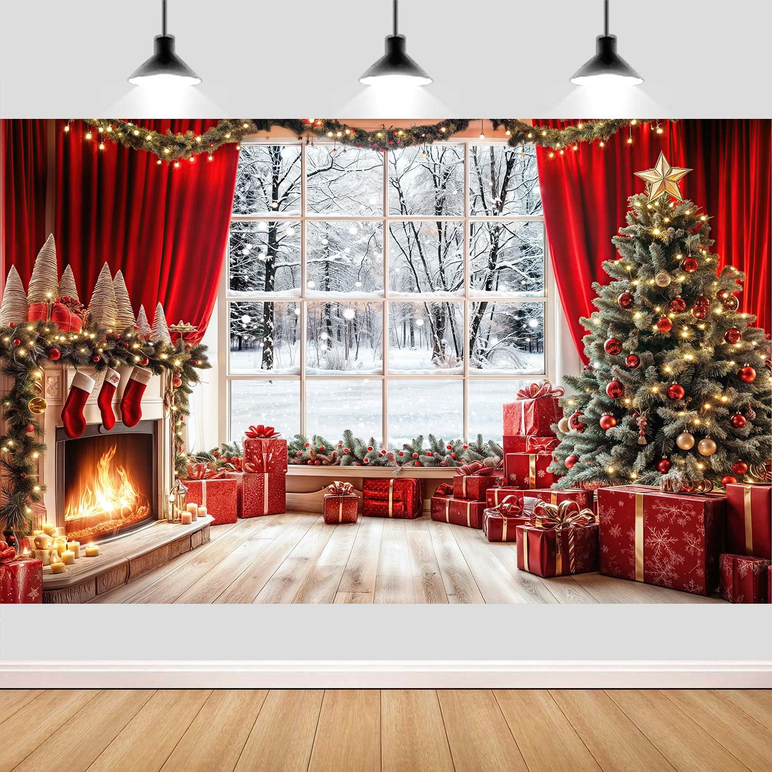 7X5ft Christmas Photography Backdrop Winter Wonderland Background ...