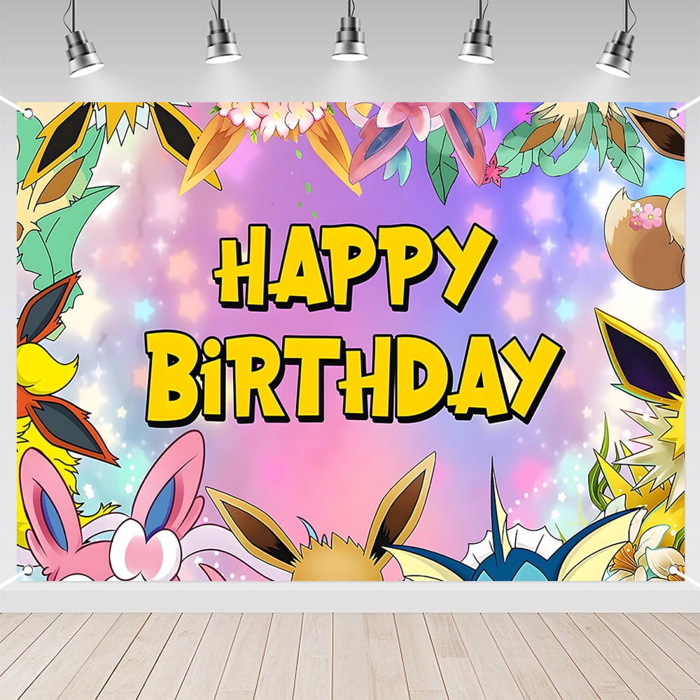 7X5ft Cute Kawaii Game Pet Birthday Backdrop Anime Style Fantasy Party ...
