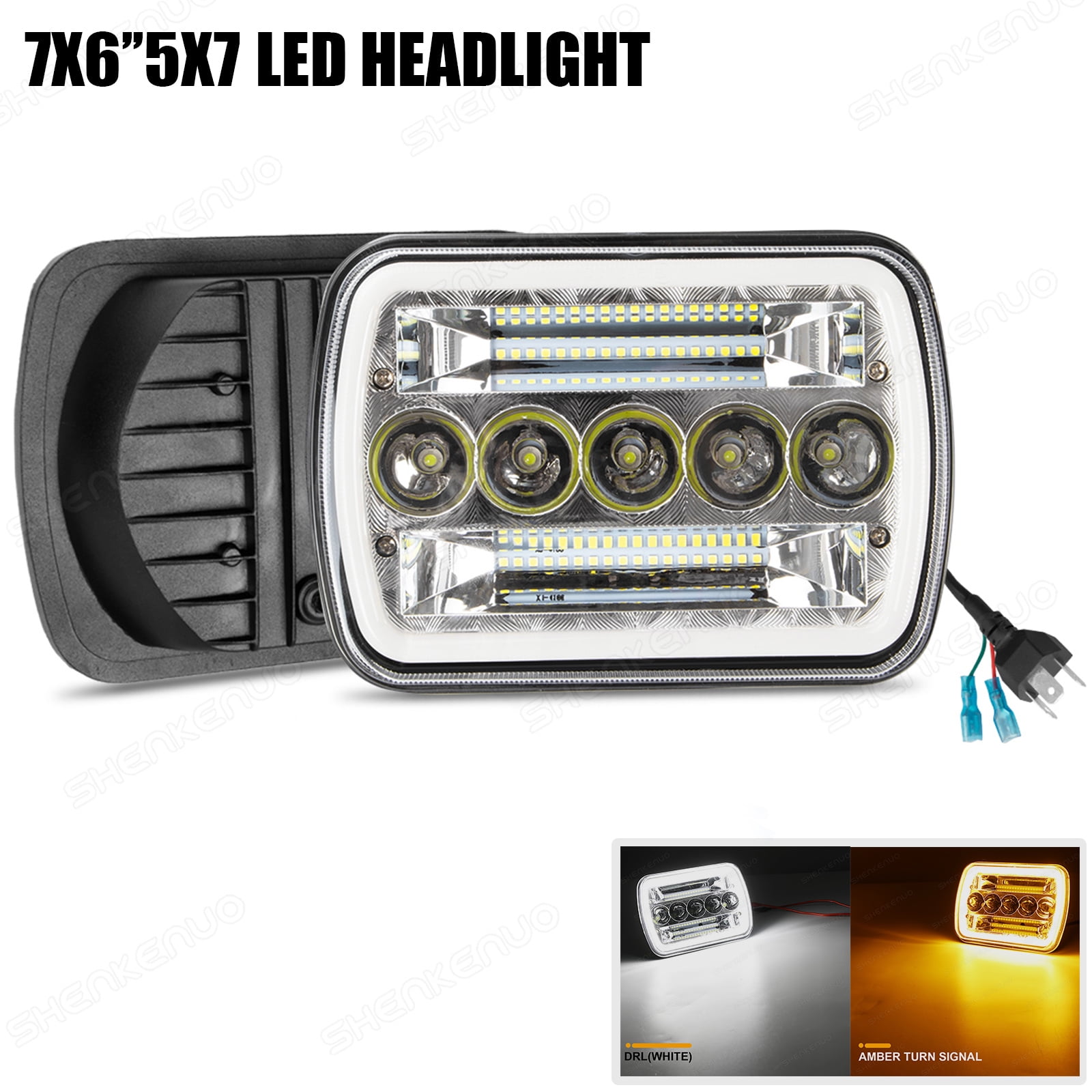 7X6'' 5x7"LED Headlights Hi/Lo Beam DRL Fit GMC K1500 Suburban ( 1997 ...