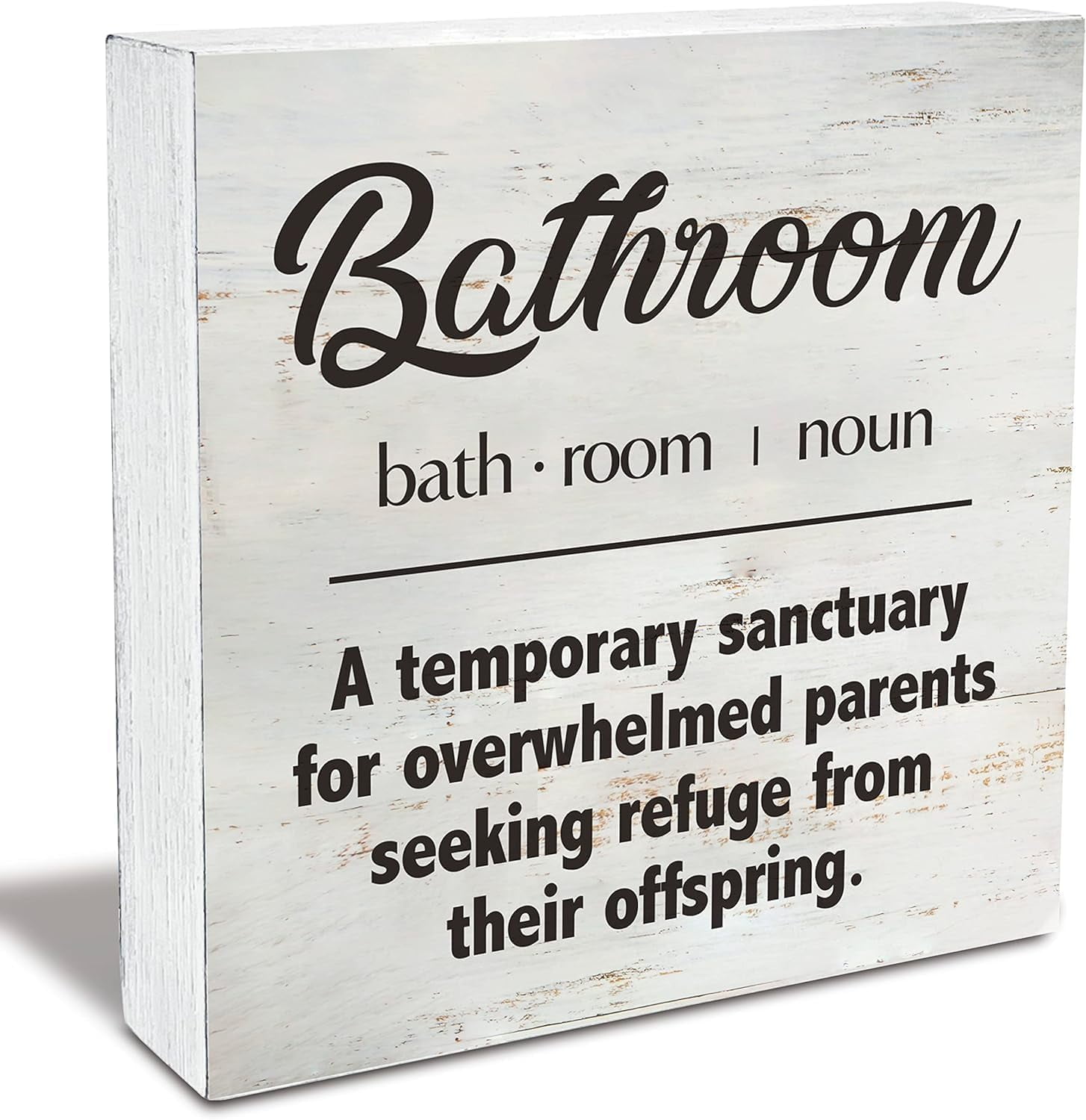 7X7 Inch Bathroom Definition Wood Box Sign Rusitc Wooden Box Sign ...