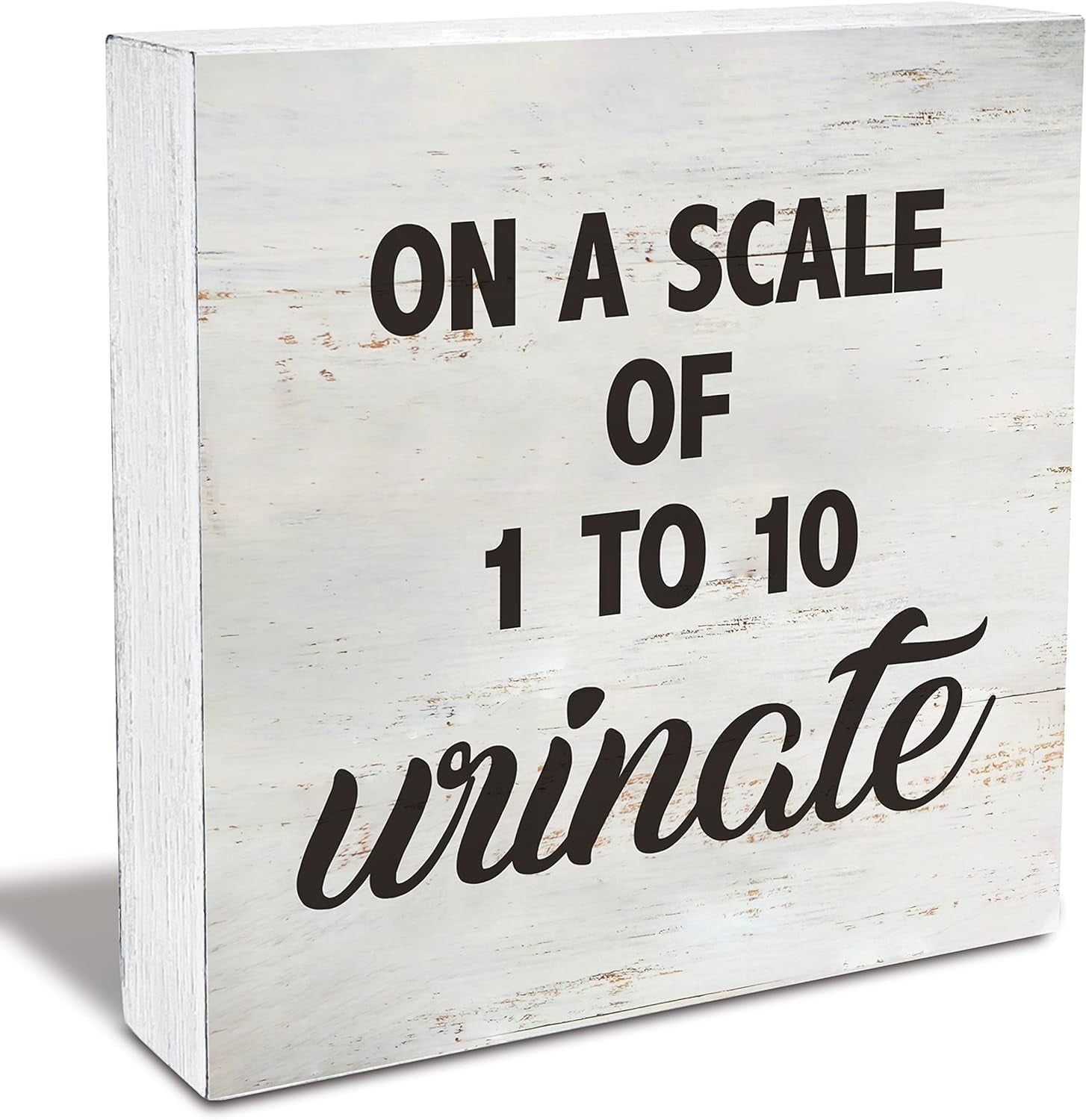7X7 Inch Bathroom Quote On A Scale Of 1 To 10 Urinate Wood Box Sign ...