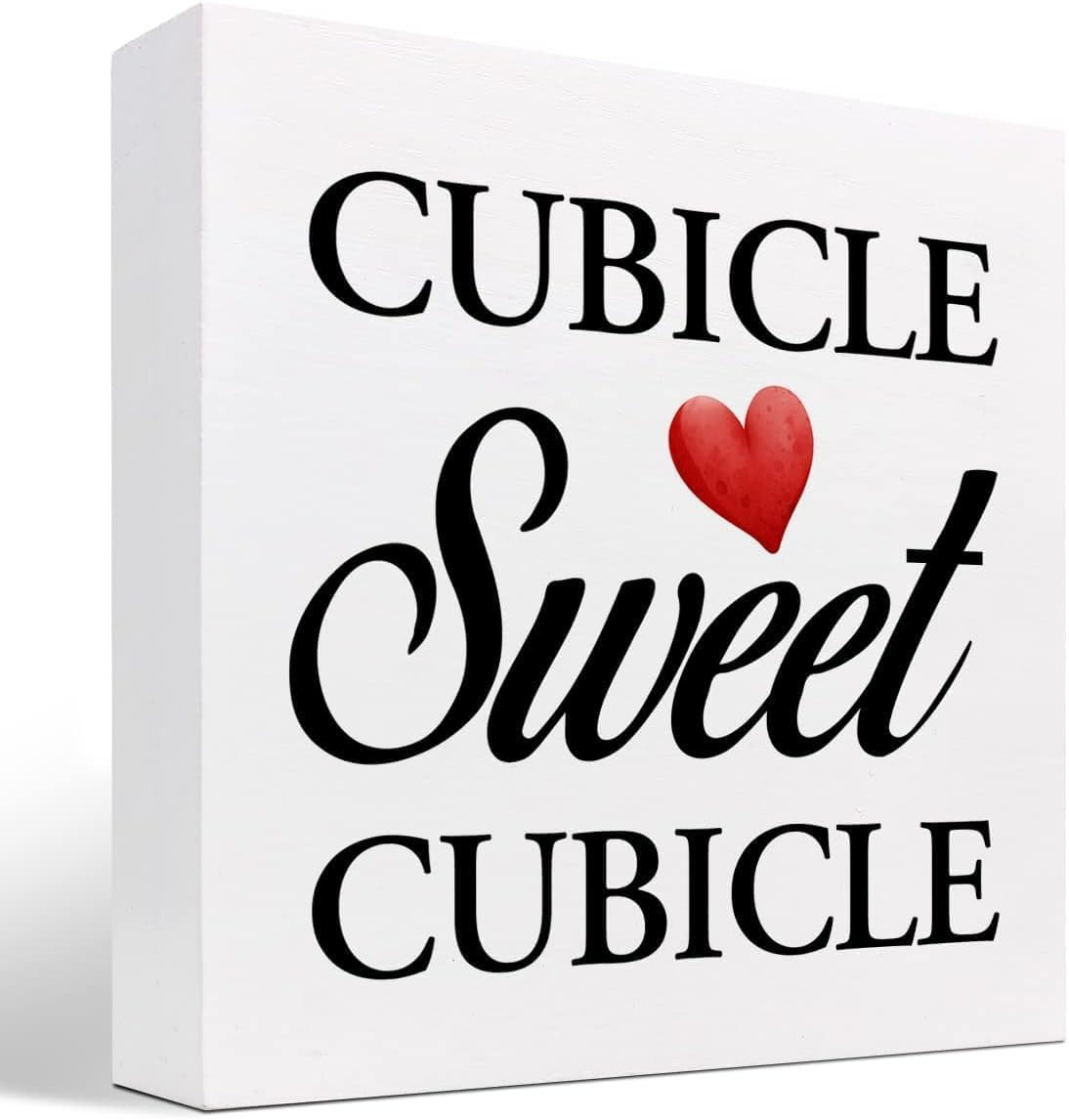 7X7 Inch Cubicle Sweet Cubical Wood Box Sign Decor Desk Sign,Rustic ...