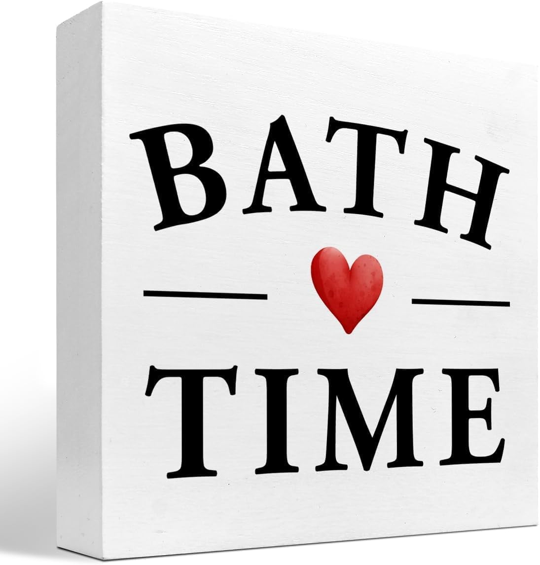 7X7 Inch Funny Bathroom Sign,Bath Time Wood Block Box Block Plaque Sign ...