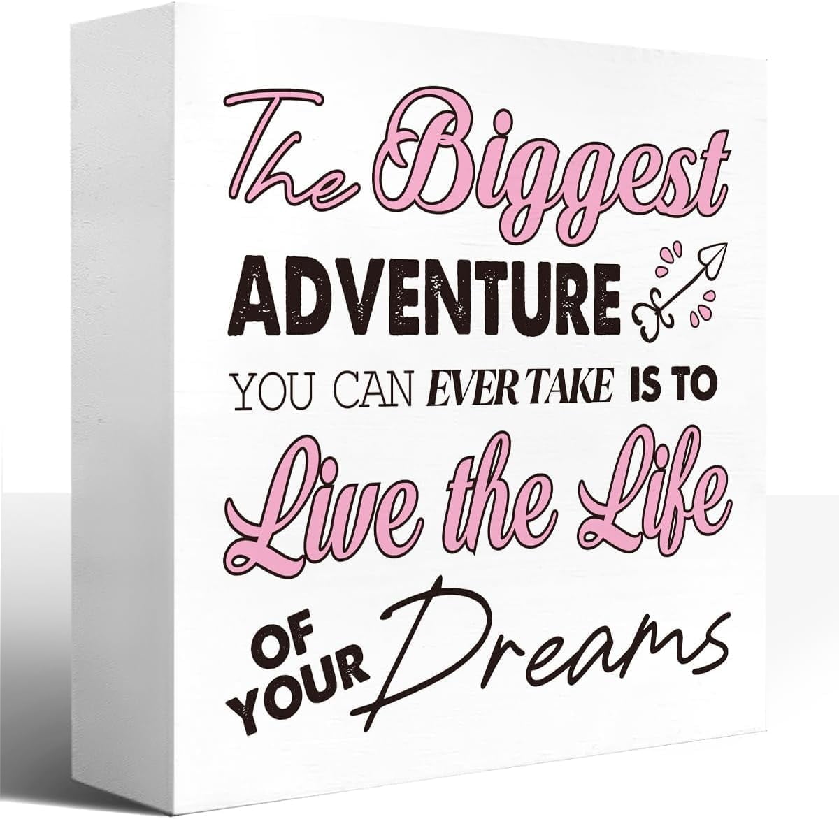 7X7 Inch Inspirational Office Wood Box Sign,Positive Office Desk Decor ...