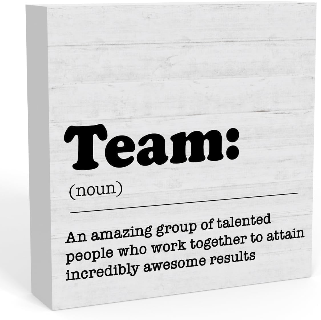 7X7 Inch Inspirational Team Definition Sign, Home Office Desk Decor For ...