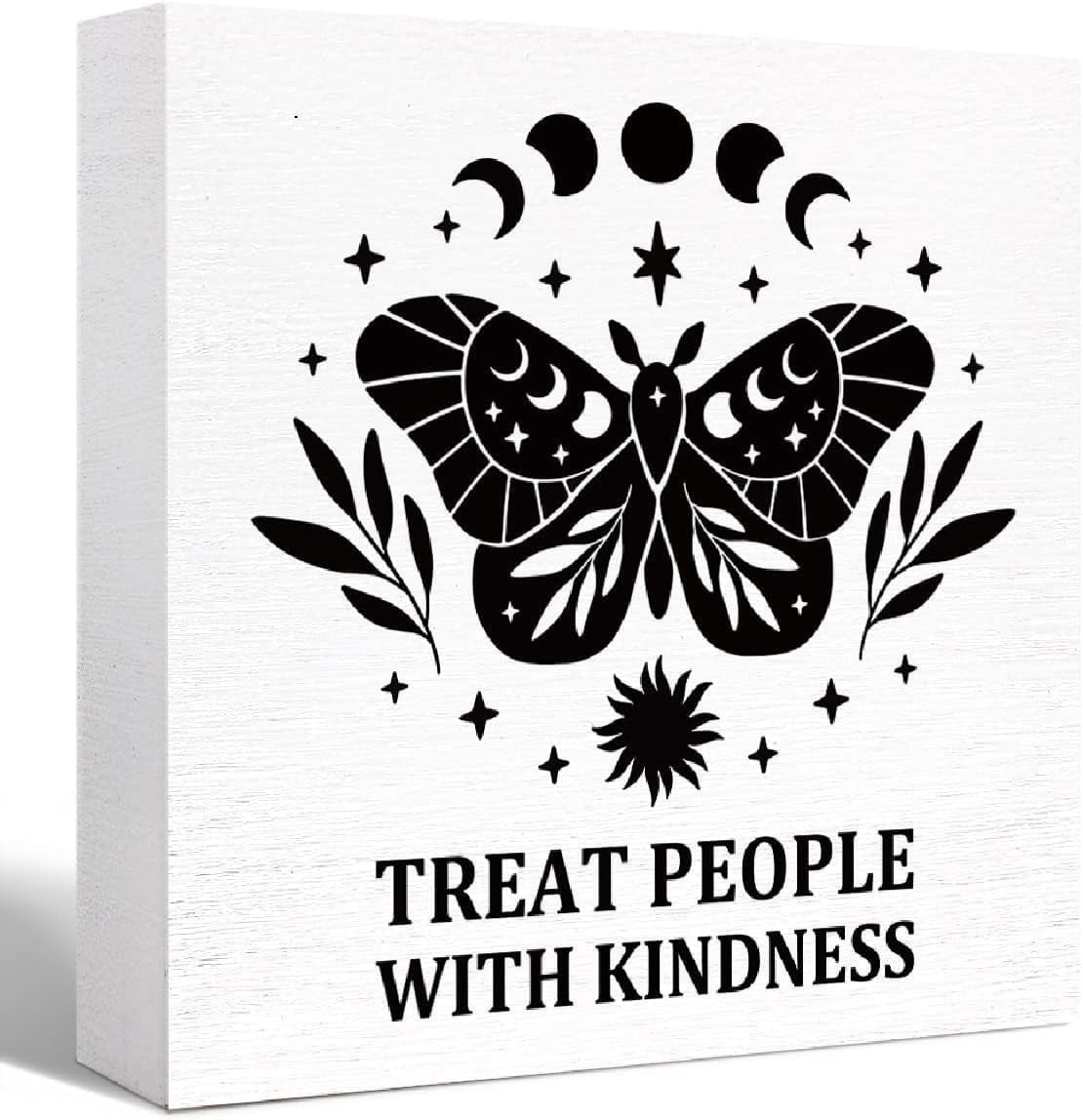 7X7 Inch Inspirational Wood Box Sign Treat People With Kindness ...