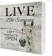 7X7 Inch Inspirational Wooden Box Sign Desk Decor Retro Live Like ...