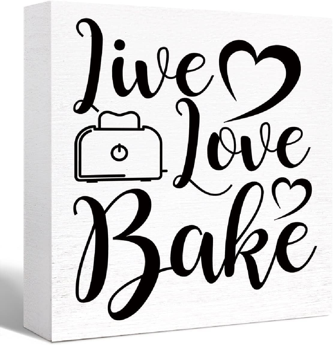 7X7 Inch Kitchen Wood Sign Decor,Rustic Kitchen Wood Block Signs For ...