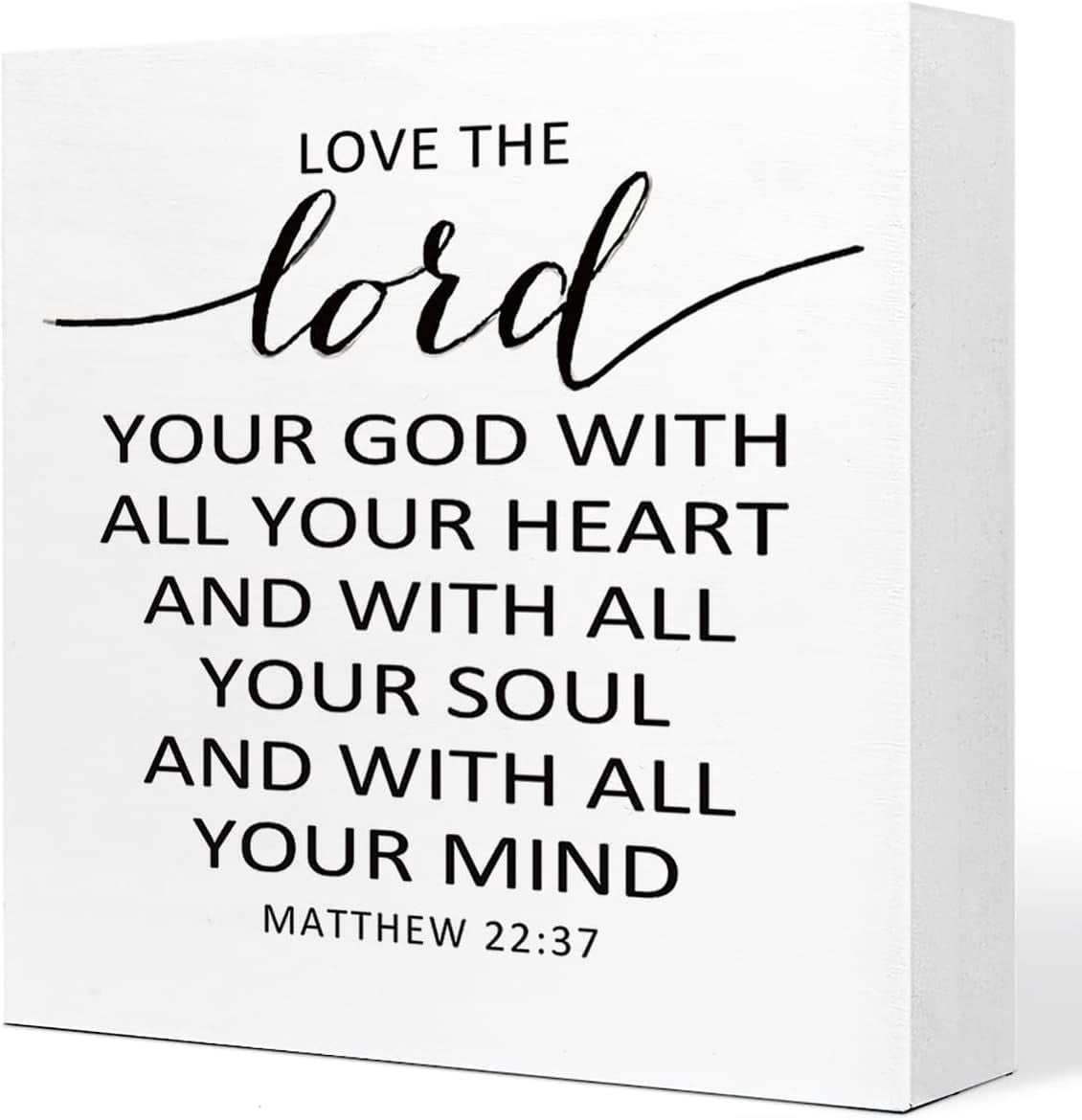 7X7 Inch Love The Lord Christian Wooden Sign Desk Decor,Bible Verse ...