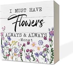 7X7 Inch Spring Decor Sign,Wooden Box Sign Desk Decor,White Wood Box ...