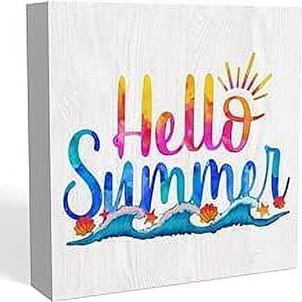 7X7 Inch Summer Decorations For Home, Summer Decor, Hello Summer Sign ...