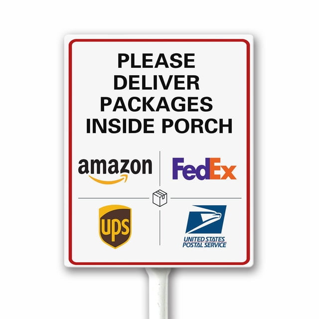 7X8.8 Inches Please Deliver All Packages to Inside Porch Delivery Sign ...
