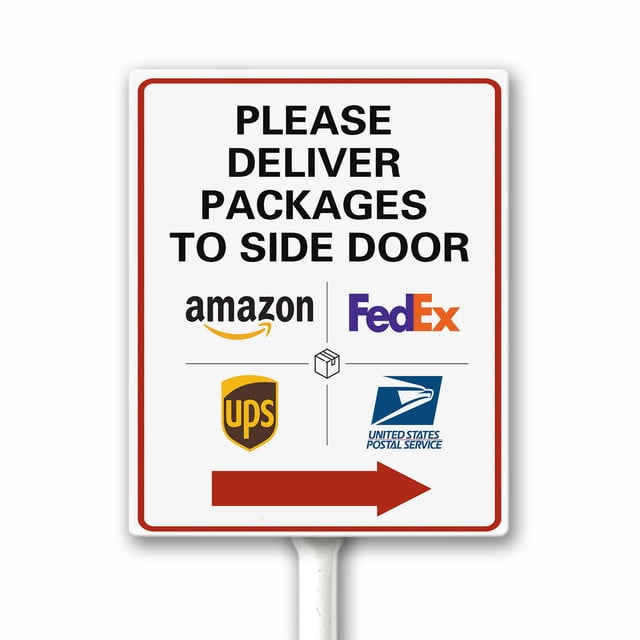 7X8.8 Inches Please Deliver All Packages to Side Door Right Arrow ...