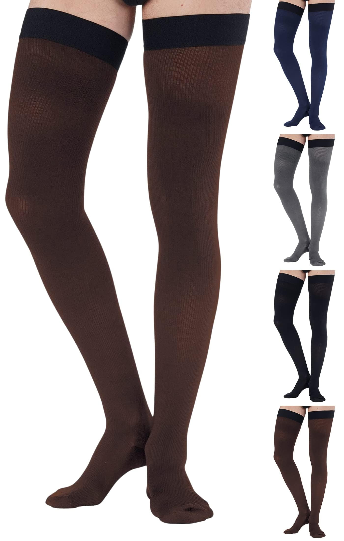 7XL Extra Large Opaque Mens Compression Stockings 20-30 mmHg - Brown ...