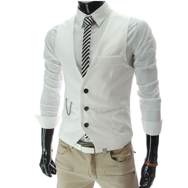 7XL High Quality Dress Vests Men Slim Fit Mens Suit Vest Male Waistcoat ...