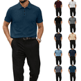 7XL Men's Solid Mesh Short Sleeve Classic Golf Polo Shirt Blue M ...