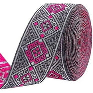 5.5Yards Jacquard Ribbon Trim 2 inch Wide Vintage Floral Embroidery ...