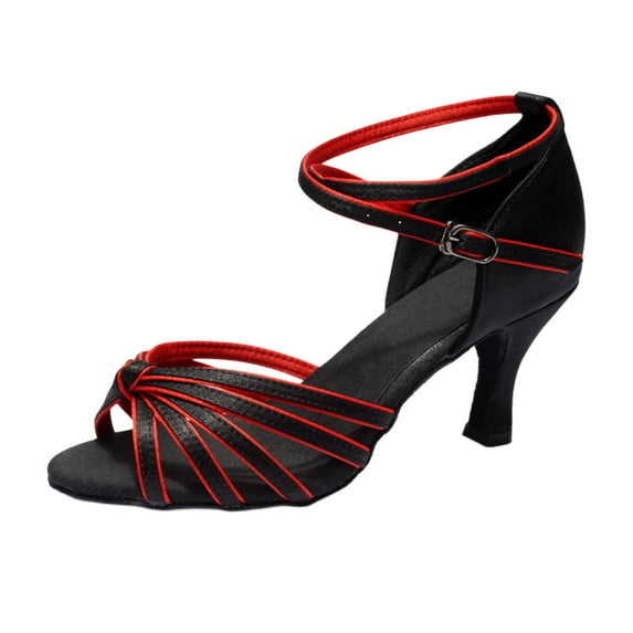 7cm Women's High Heels Latin Dance Sandals with Knot Decoration Sole ...