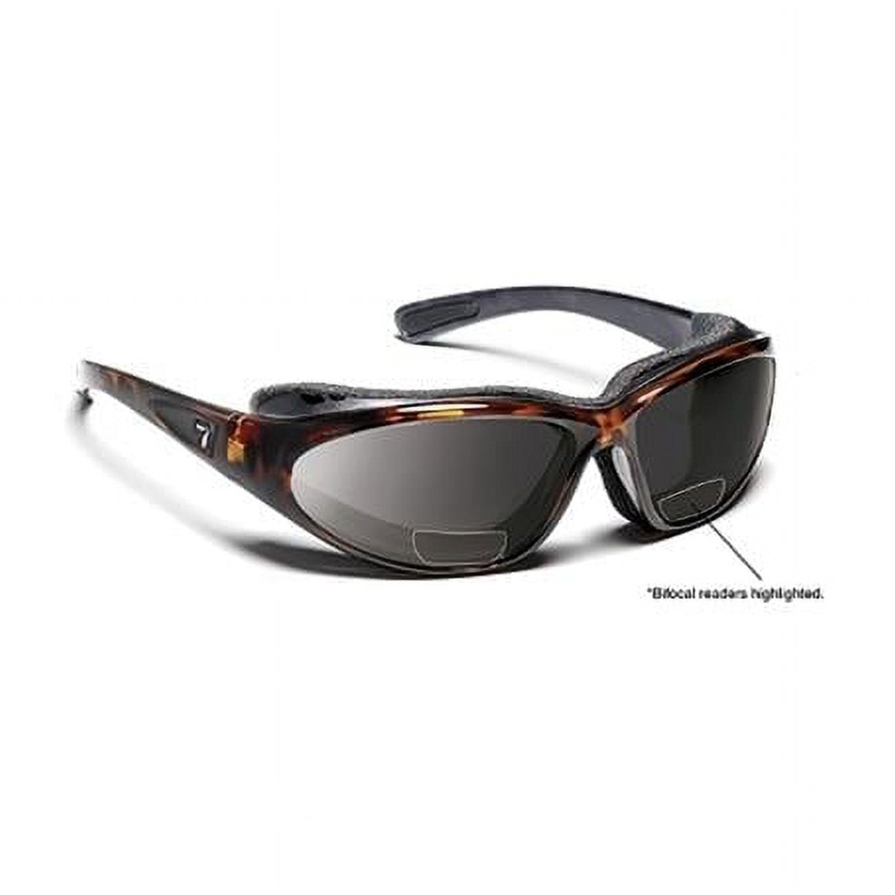 7eye 140641D Bora Sharp View Gray Plus 2.00 Reader Sunglasses- Dark ...
