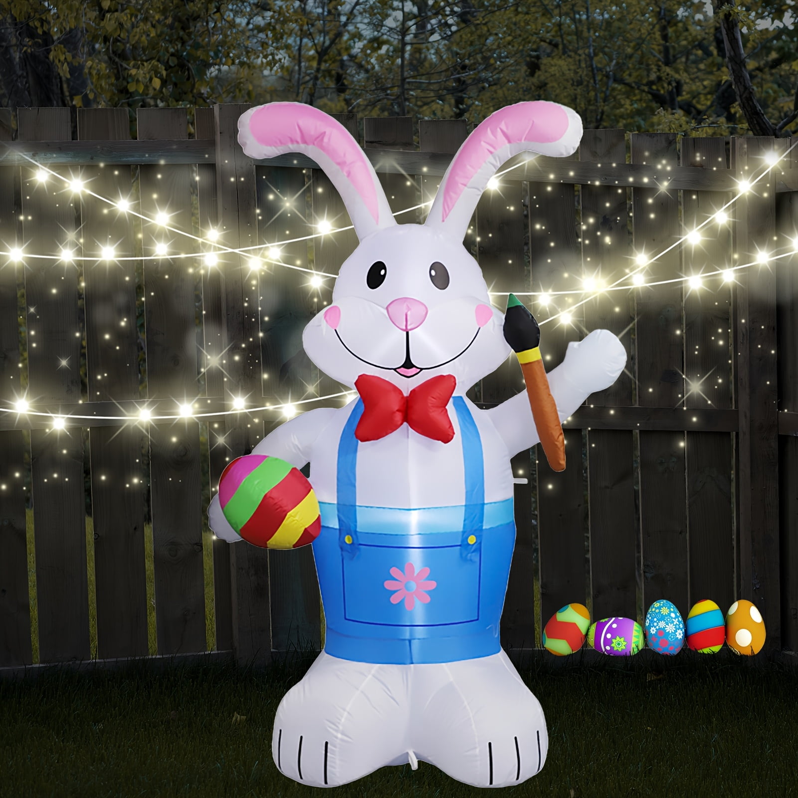 7ft/ 6ft Halloween Christmas Easter Decorations Inflatables Rabbit ...